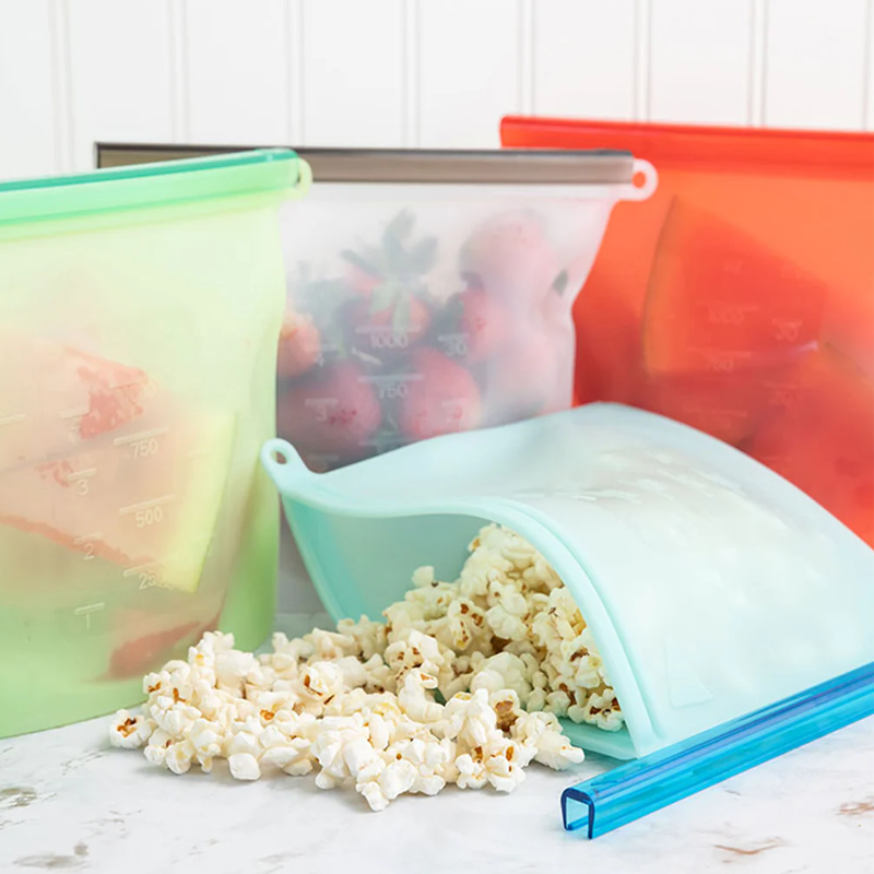 Custom High Quality Folding Silicone Food grade Storage Bags ...